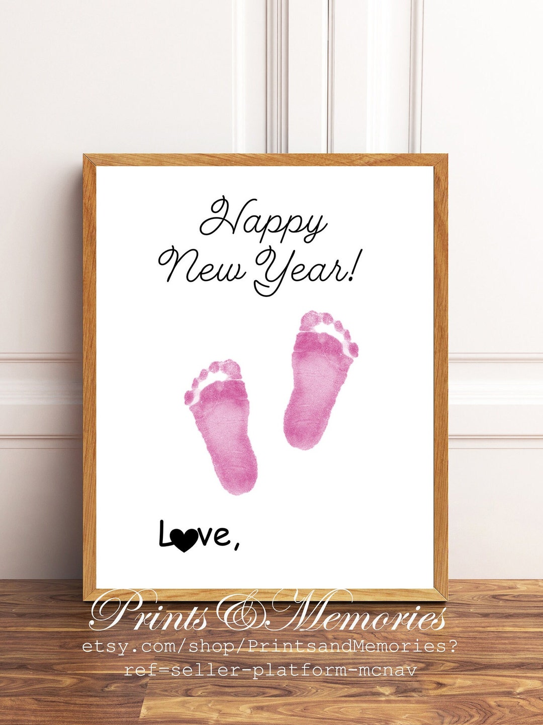 Happy New Year Footprint Handprint Art/new Years Day Craft/baby ...