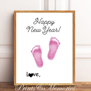 Happy New Year Footprint Handprint Art/new Years Day Craft/baby ...