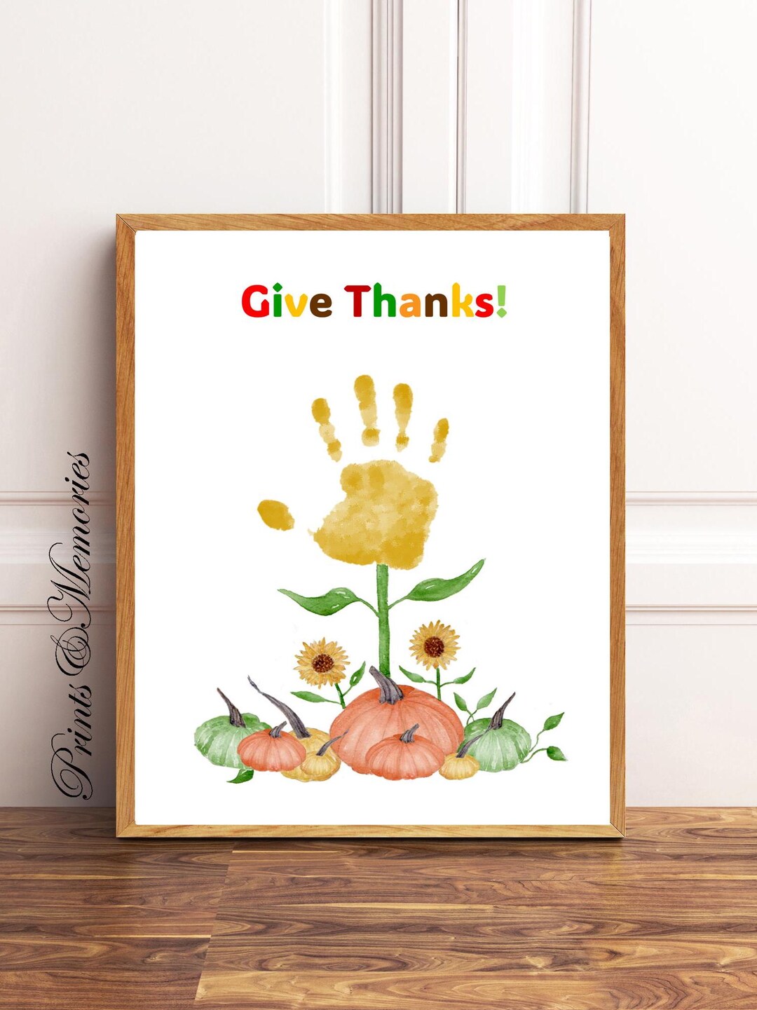 Thanksgiving Handprint Art: Sunflower Craft, DIY Card (digital Download ...