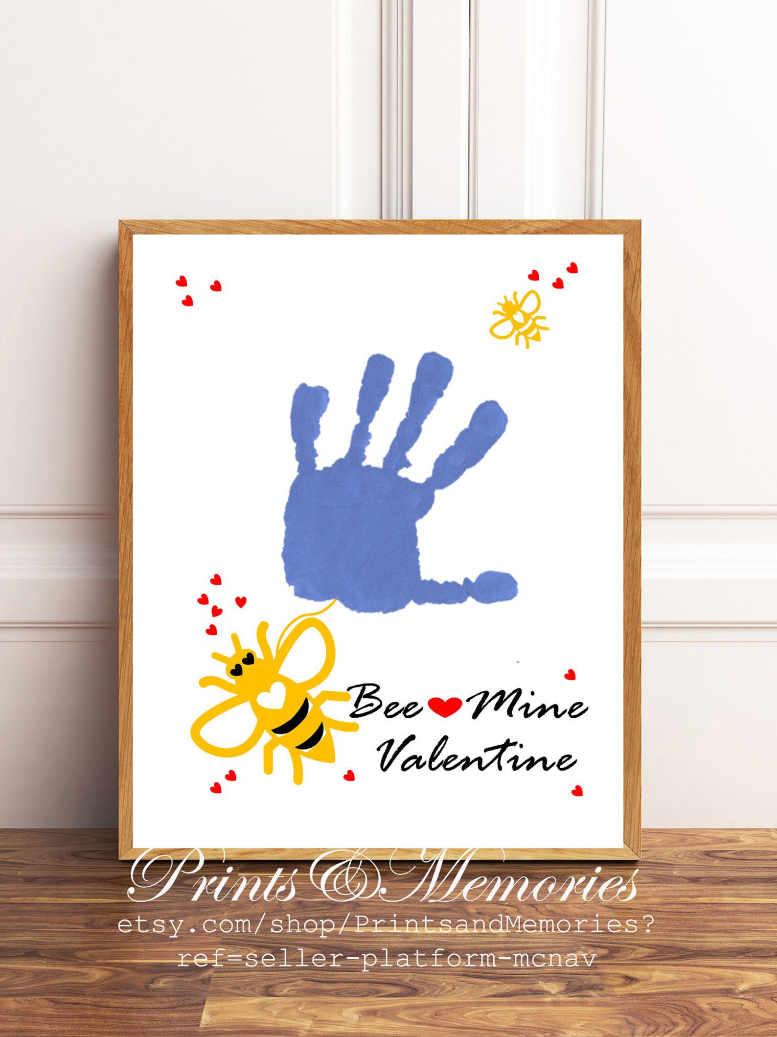 Valentines Handprint Template, Valentines Craft for Kids, Bee Mine ...