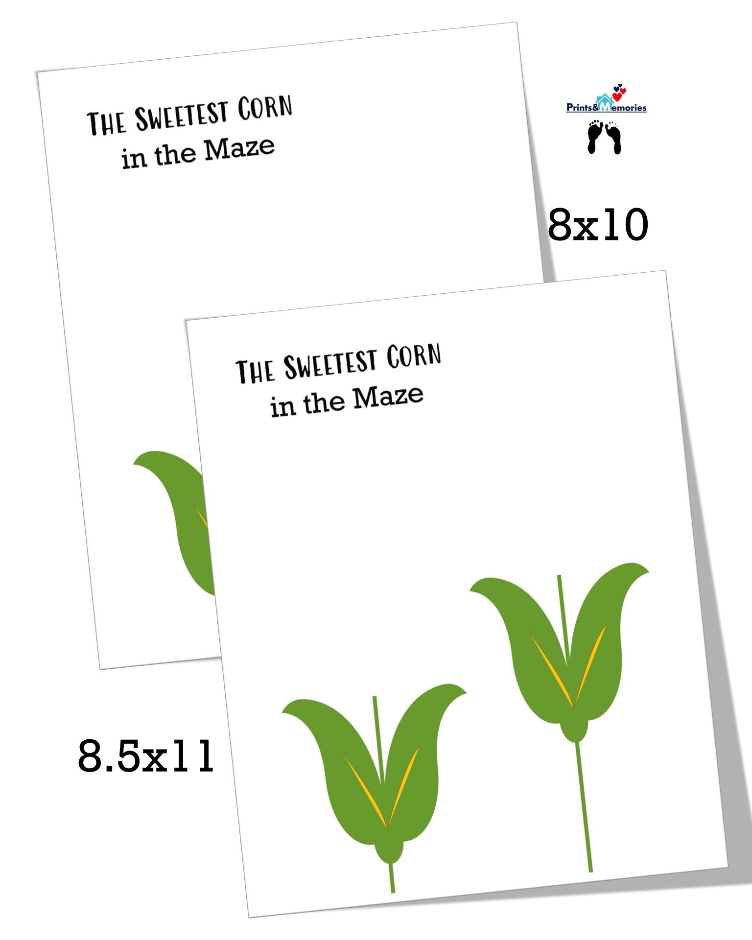 The Sweetest Corn in the Maze Footprint Art, Summer Fall Craft for Kids ...