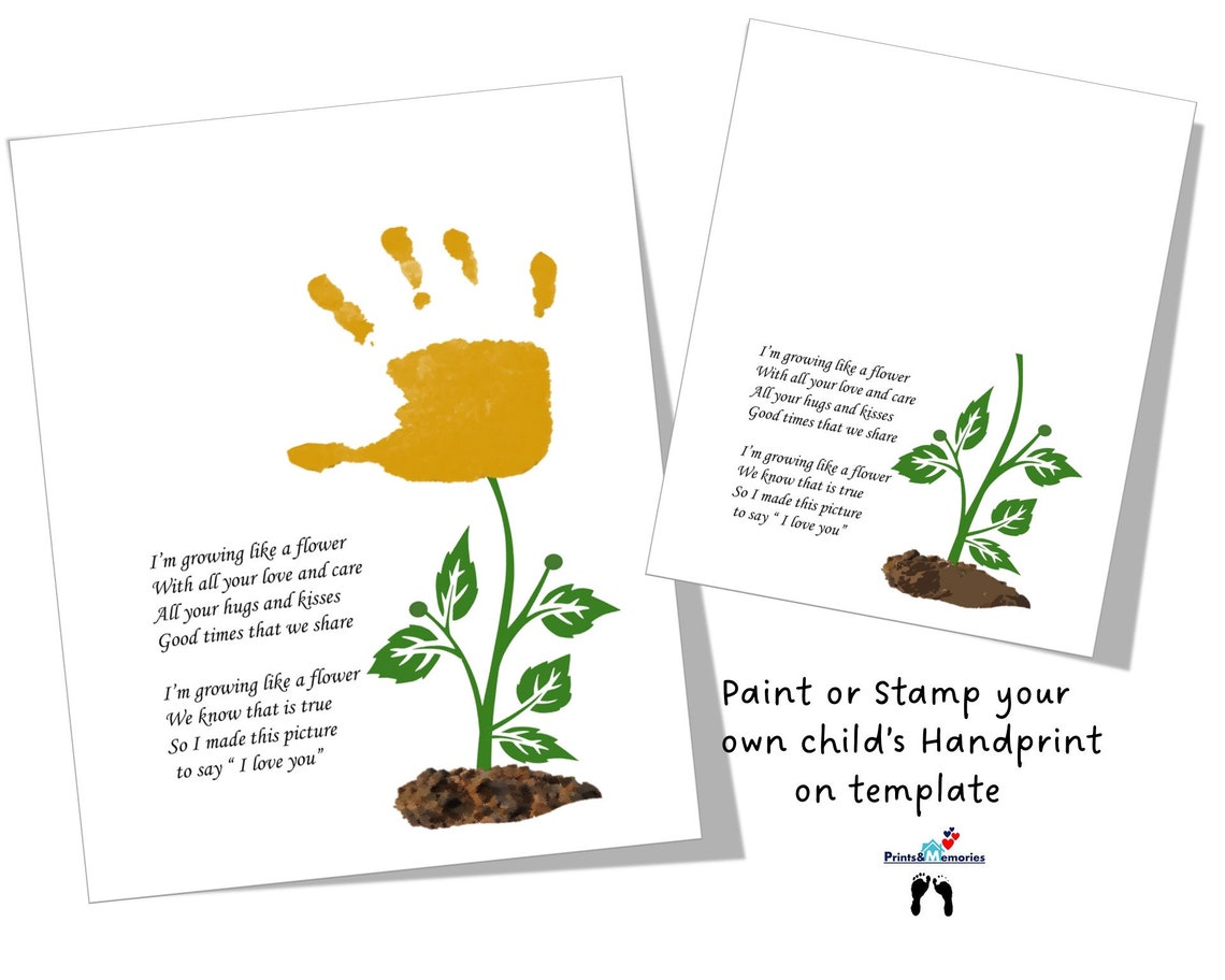 I'm Growing Like a Flower Handprint Art Baby Toddler Kid - Etsy