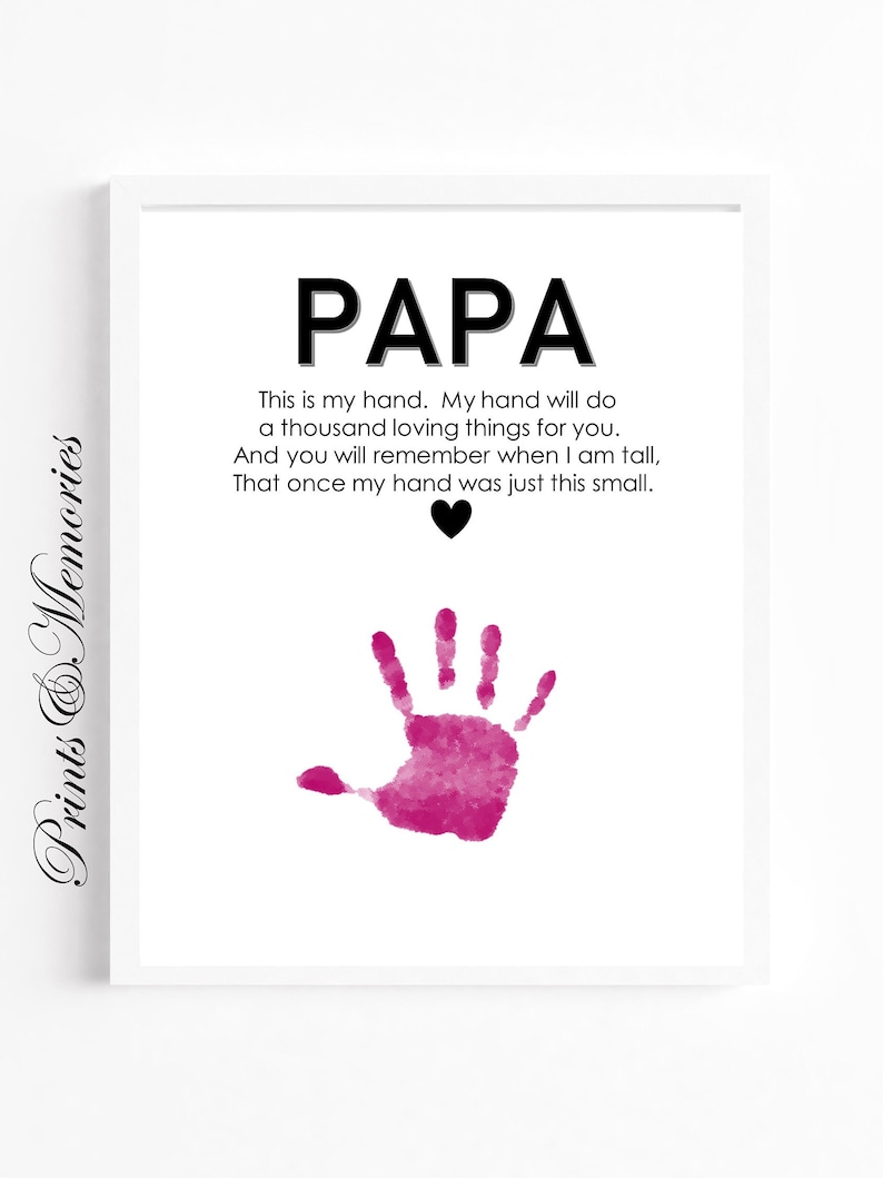 Papa Handprint Poem Art: Father's Day DIY Card (digital Download) - Etsy