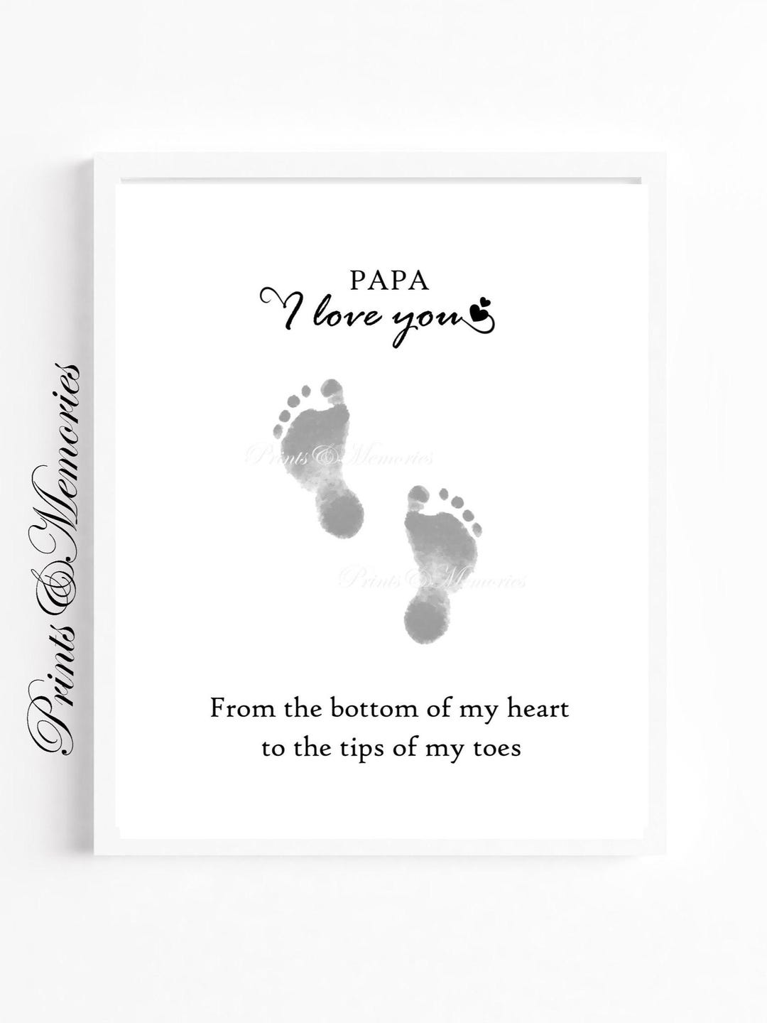 Gift for Papa, Father's Day/birthday Footprint Art, I Love You From the ...