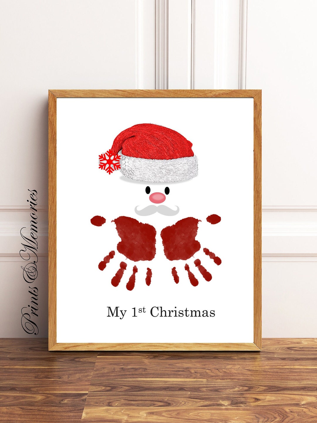 Santa Handprint Art, Baby First Christmas Keepsake, Christmas Craft ...