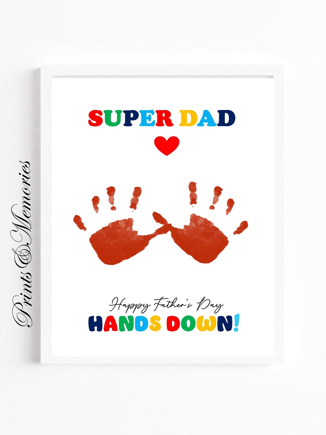 Gift for Dad, Super Dad Handprint Art, Father's Day Craft for Kids, DIY ...