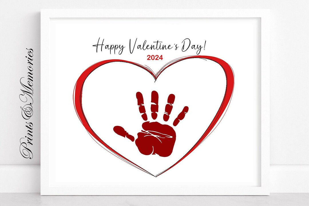 Valentine's Day Craft, Happy Valentine's Day 2024, Heart Handprint, DIY ...