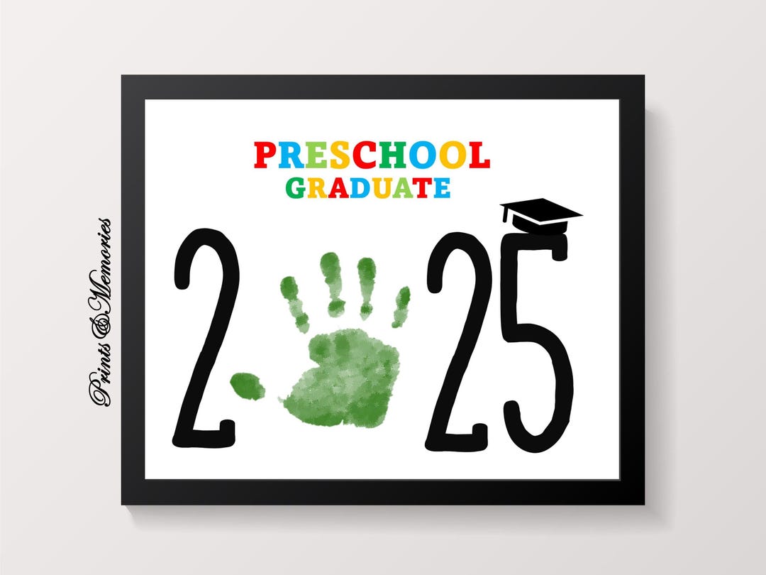 Preschool Graduate Sign, Handprint Art Keepsake, Graduation Keepsake ...