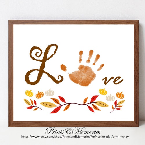 Hello Fall Fall Handprint/footprint Art Flower Handprint | Etsy