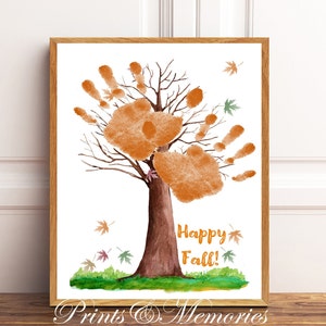 Water Color Tree Handprint /fingerprint Art , Fall Craft, Baby, Toddler ...
