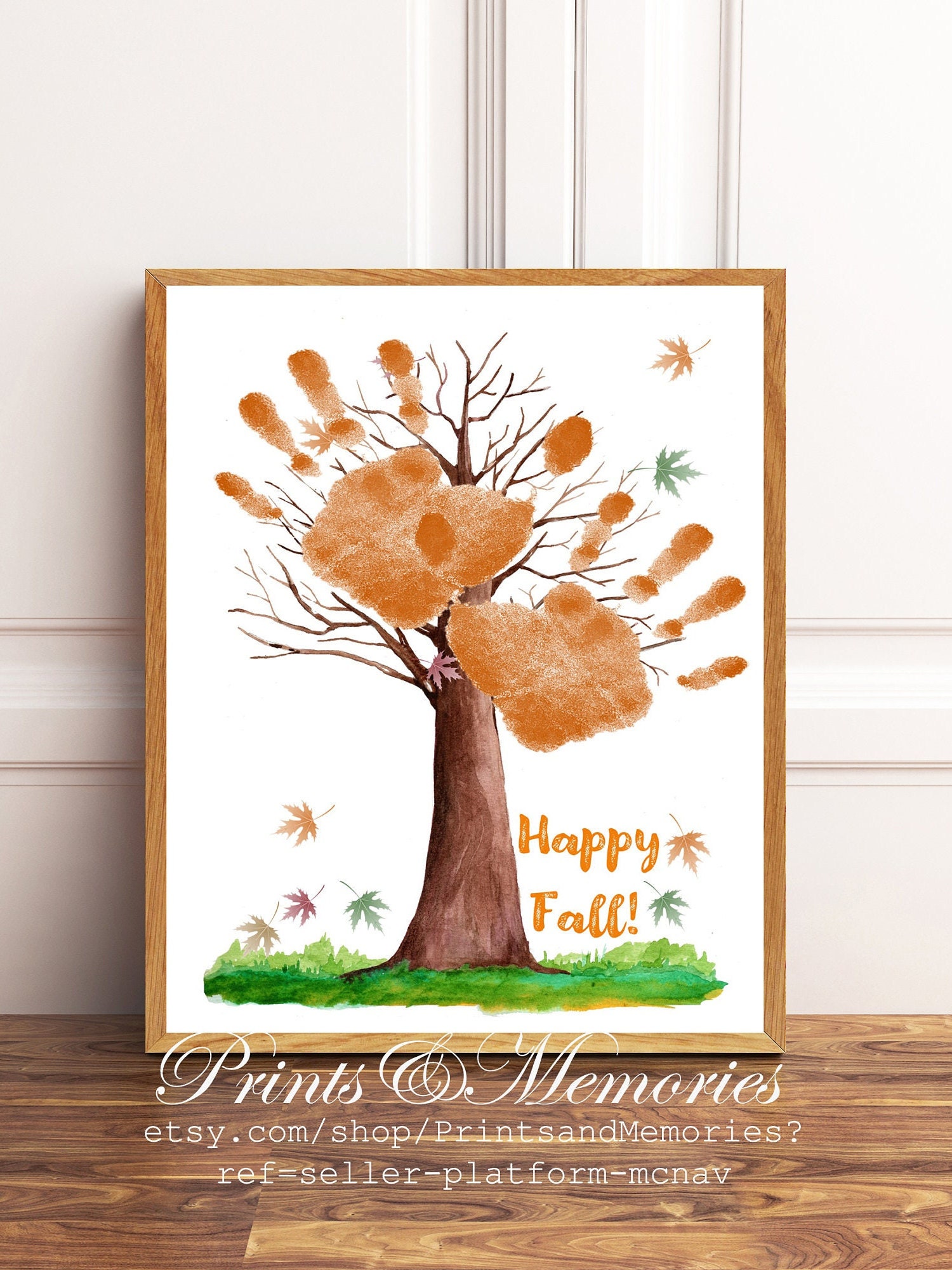 Water Color Tree Handprint /fingerprint Art Fall Craft | Etsy