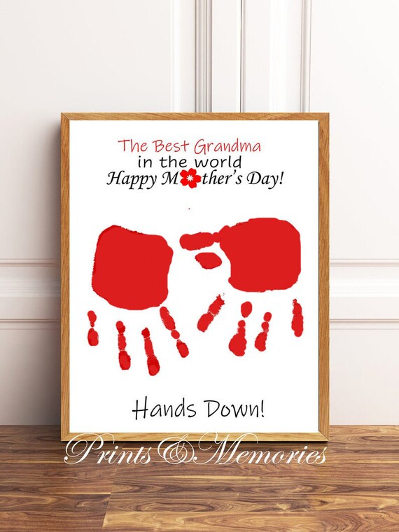 Best Grandma in the World Printable DIY Handprints | Etsy
