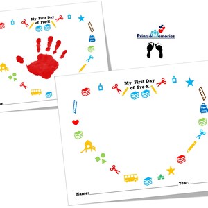 My First Day of Pre-k Handprint Art Keepsake, Back to School Sign ...