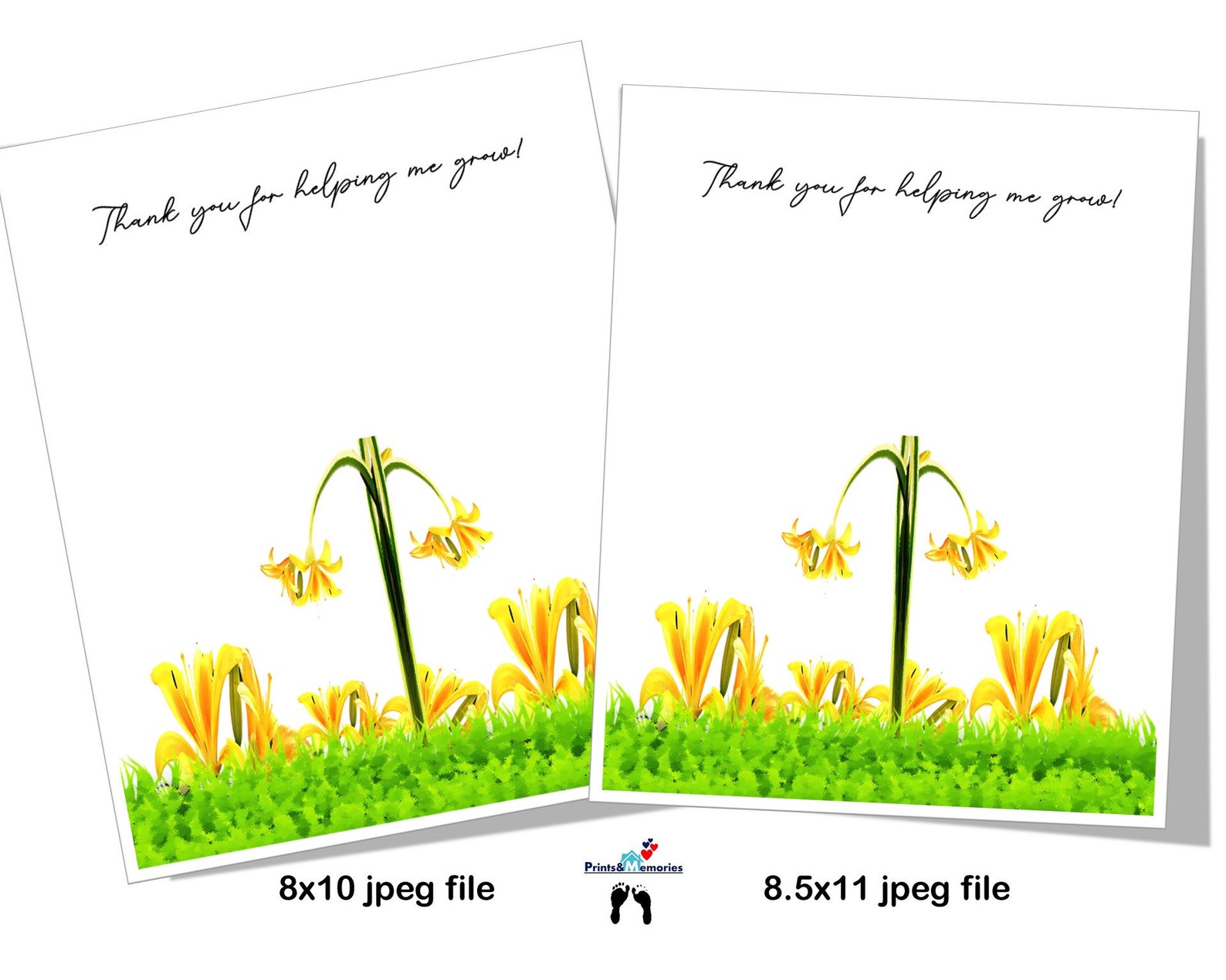 Flower Handprint Art Thank You for Helping Me/us Grow - Etsy