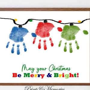Christmas Handprint Art, May Your Christmas Be Merry and Bright, Light ...