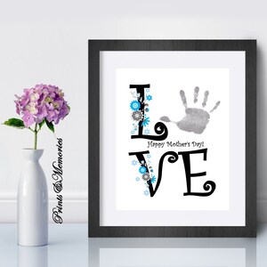 Mother's Day Gift, Love Handprint Art, Mother's Day Art Craft for Baby ...
