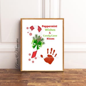 Christmas Handprint Art: Peppermint Candy Cane Craft (digital Download ...