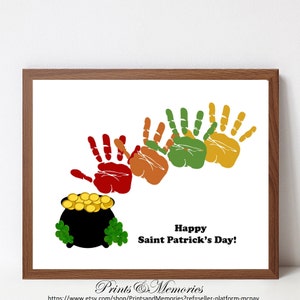 St. Patrick's Day Craft Handprint, Pot of Gold, Rainbow Handprint ...