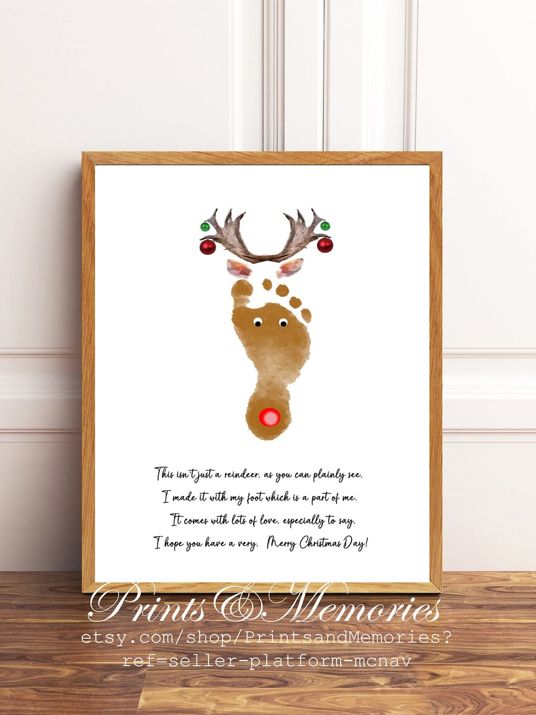 Reindeer Footprint Poem, Christmas Footprint Art Keepsake, Christmas ...