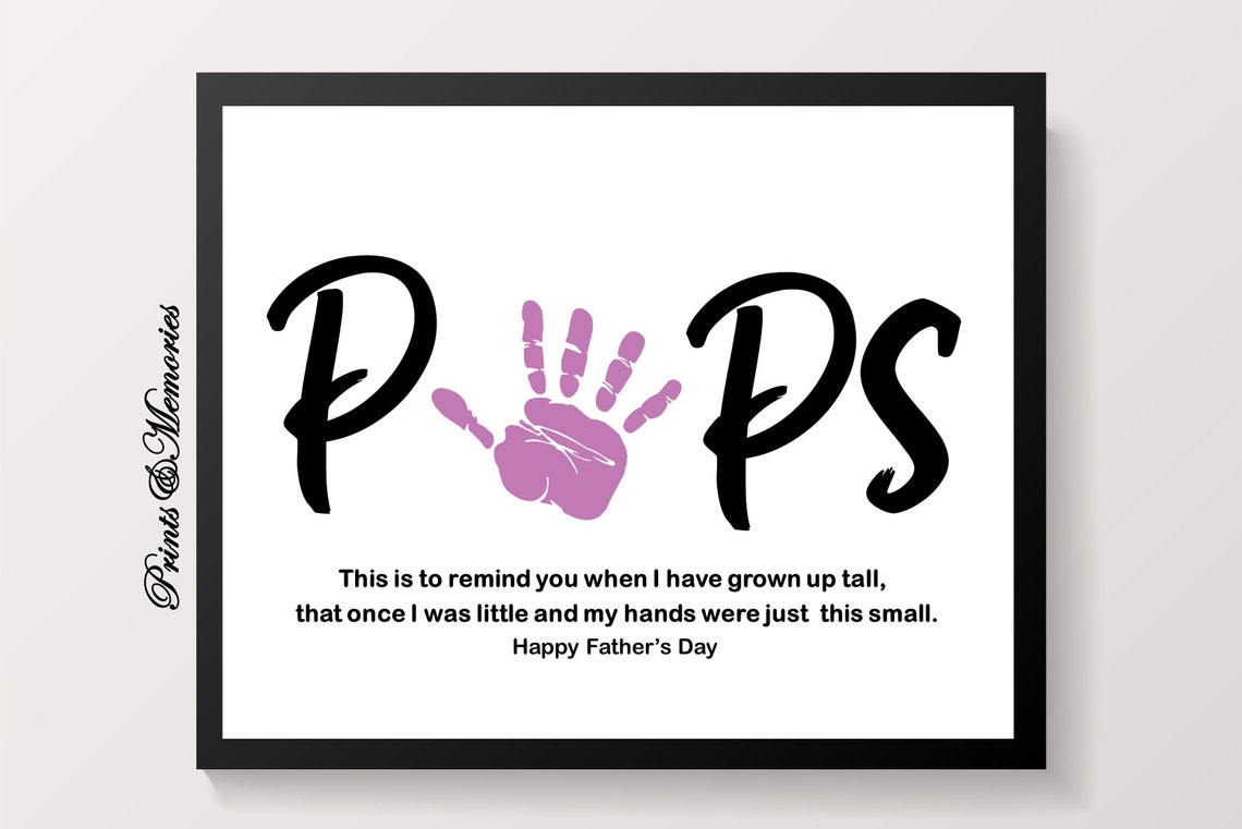 Father's Day Gift for Pops, Pops Handprint Art Poem, Father's Day Craft ...