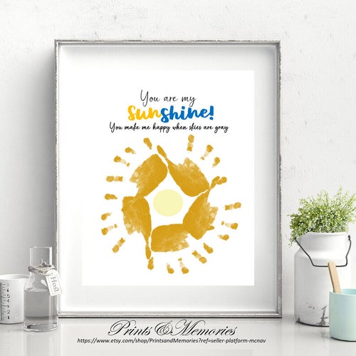 You Are My Sunshine Handprint Craft Preschool Craft - Etsy