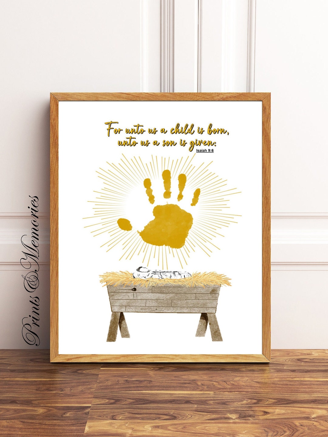 For Unto Us a Child is Born, Isaiah 9:6, Christmas Handprint Art, Jesus ...