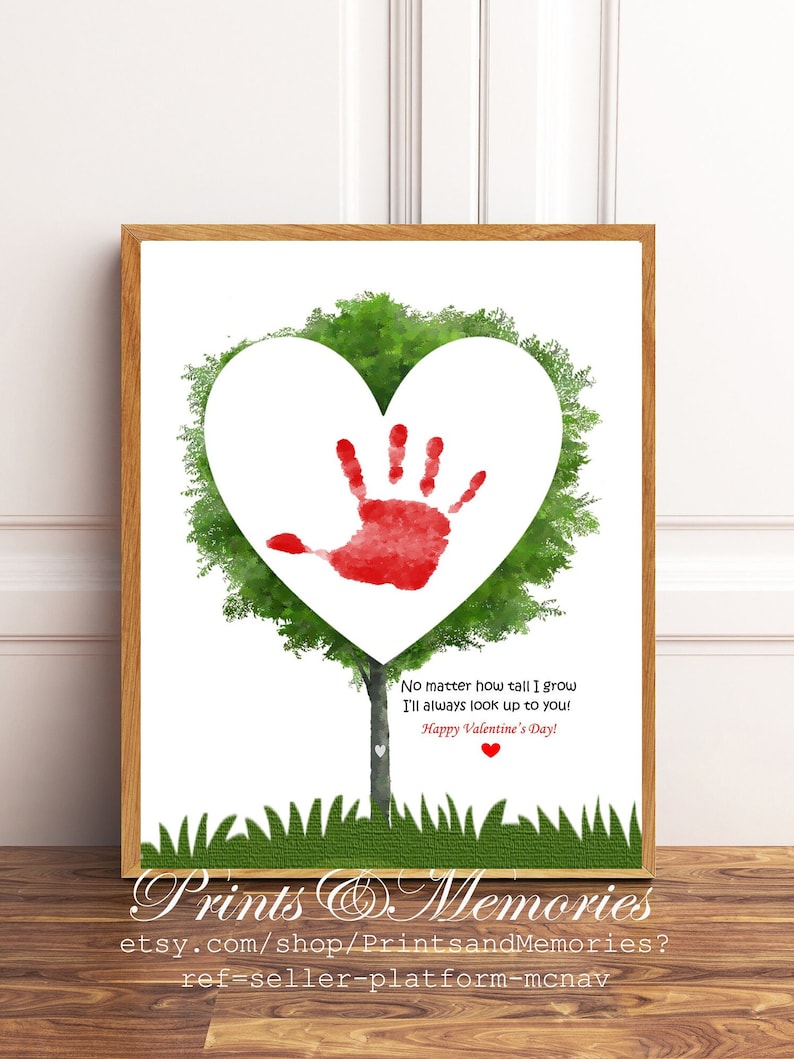 Valentines Handprint Art No Matter Tall I we Grow Poem - Etsy