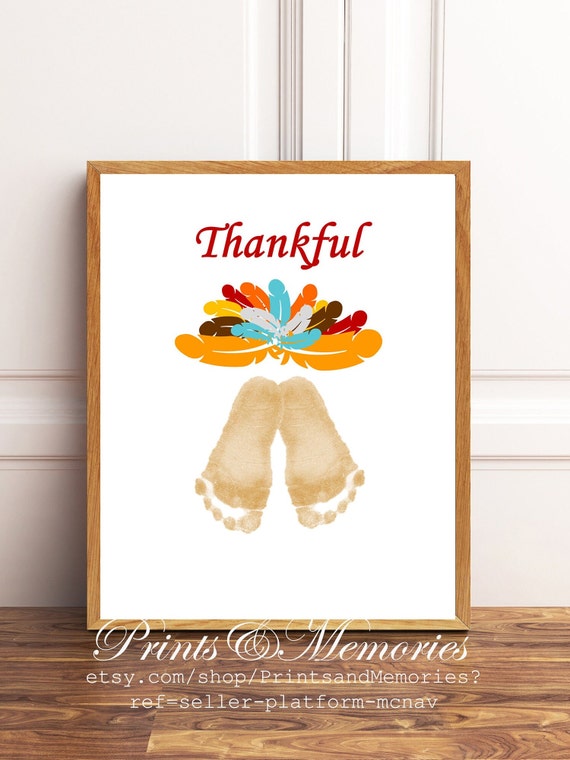 Thanksgiving Turkey Footprint Art Baby Toddler Kid Craft | Etsy