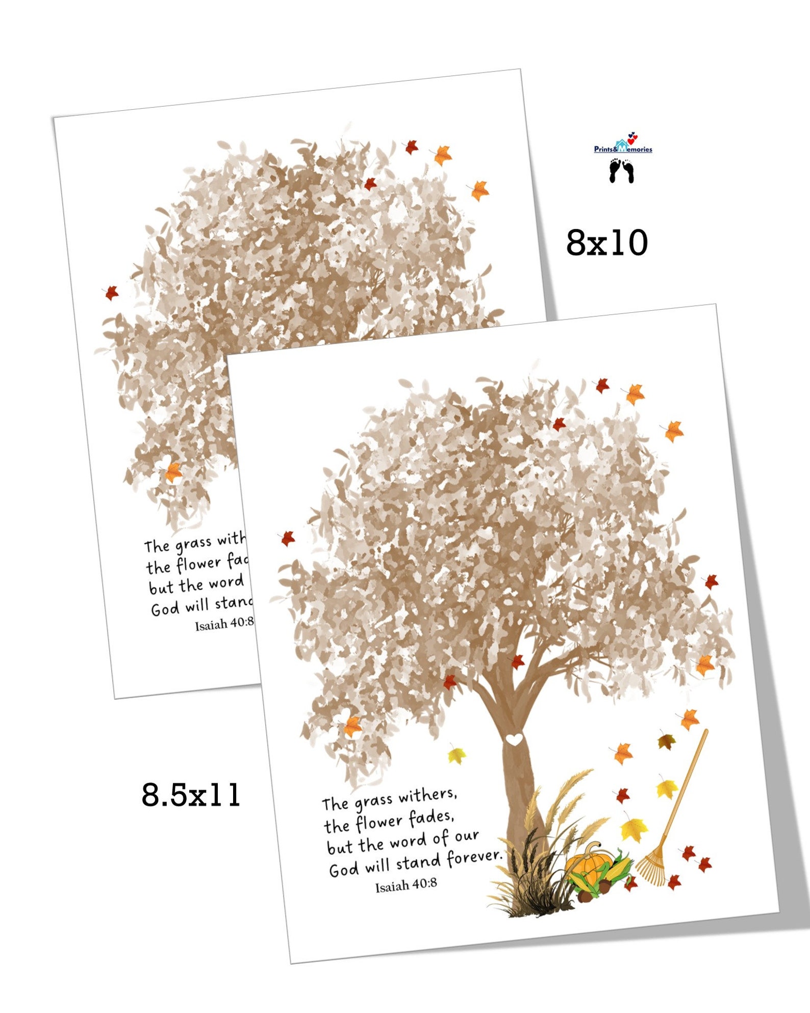 Fall Thanksgiving Tree Handprint Art Isaiah 40:8 Fall Craft - Etsy