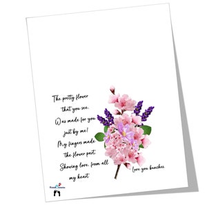 Mother's Day Flower Handprint Art Poem, Pretty Flower Handprint, Baby ...