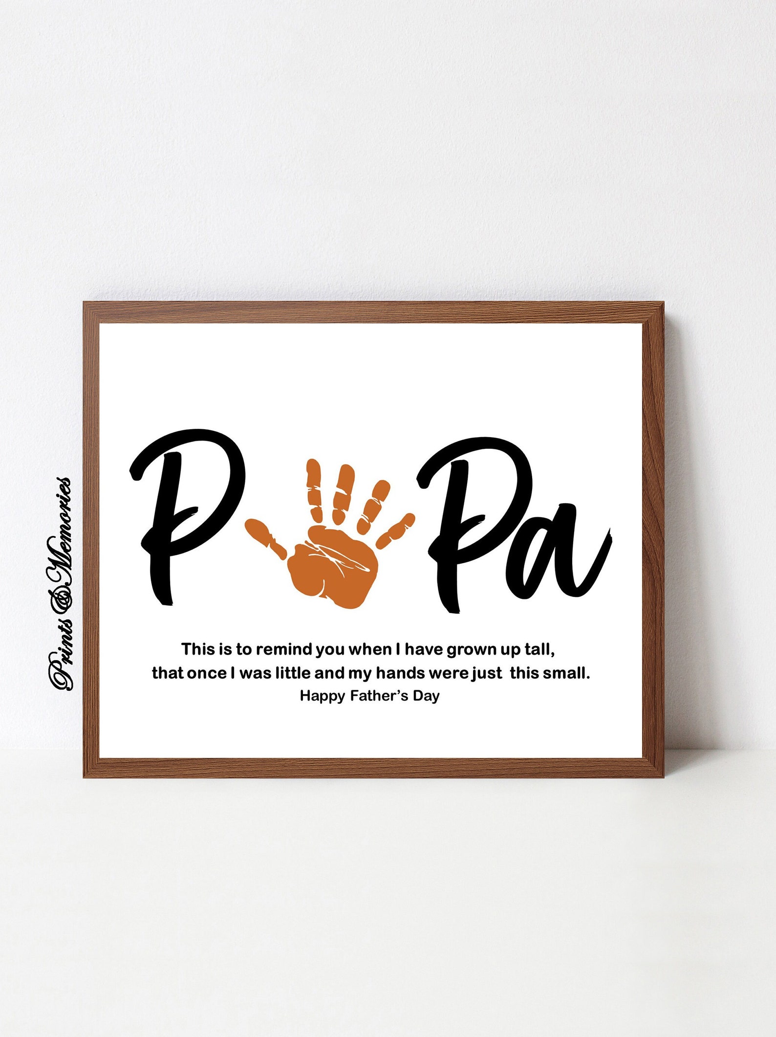 Papa Handprint Art Poem, Father's Day Craft for Baby Toddler Kid, Gift ...