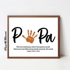 Papa Handprint Art Poem, Father's Day Craft for Baby Toddler Kid, Gift ...