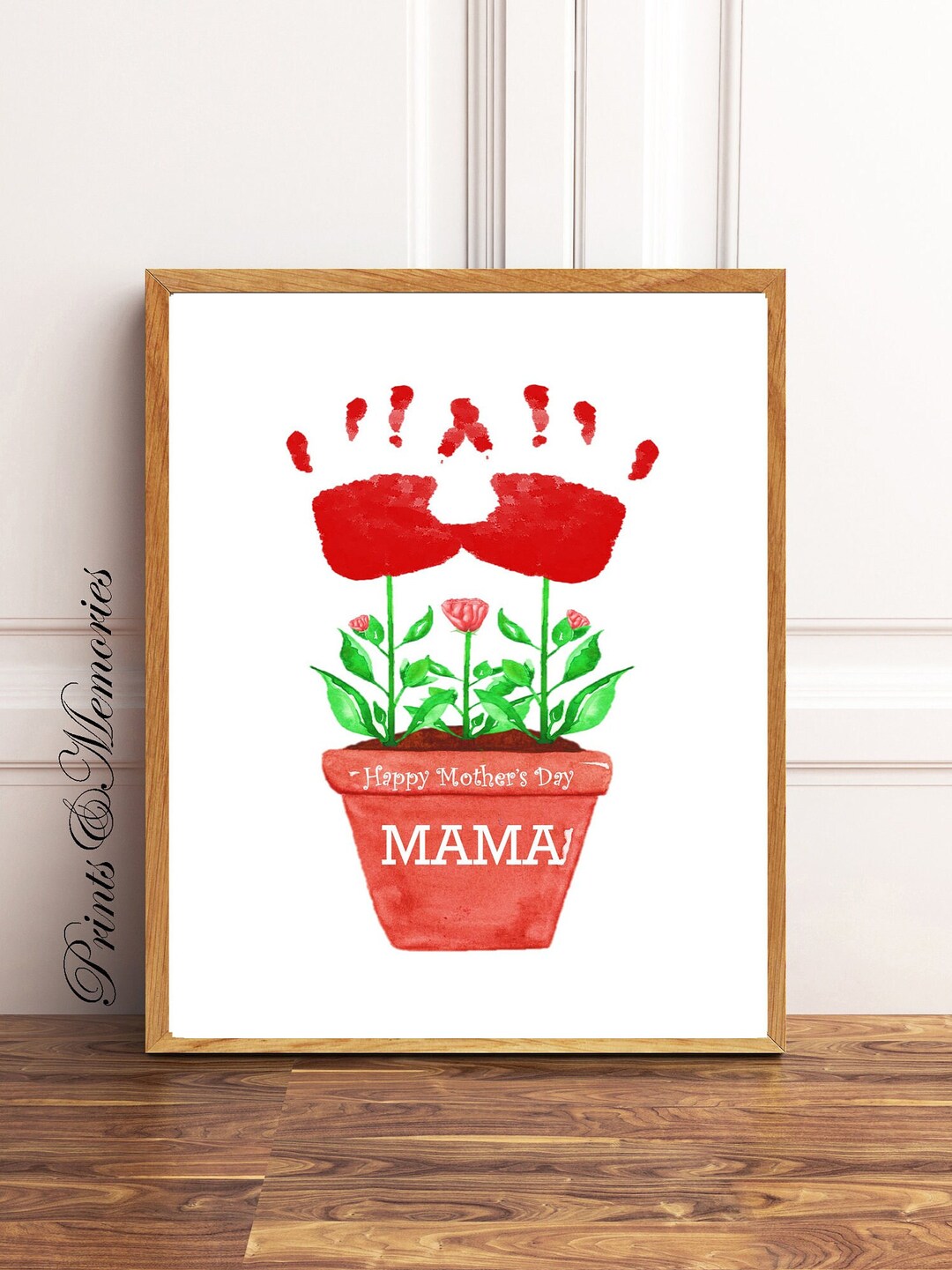 Gift for Mama, Mother's Day Handprint Art, Mama Gift From Grandkid ...
