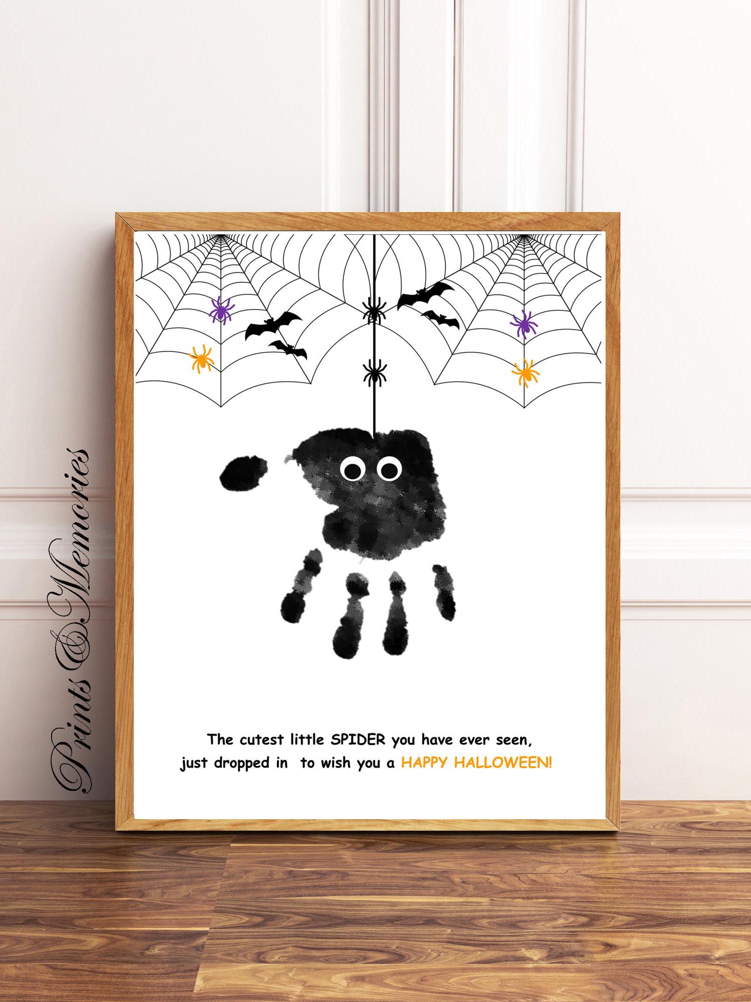 Halloween Spider Handprint Craft for Kids, DIY Art Keepsake, Toddler ...