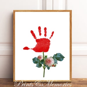 Roses Flower Handprint Art Valentines/mother's - Etsy