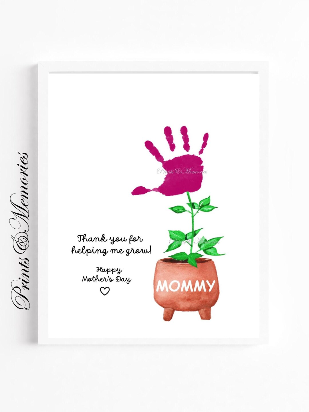 Mother's Day Handprint Template, Flower Pot Handprint Art, Printable ...