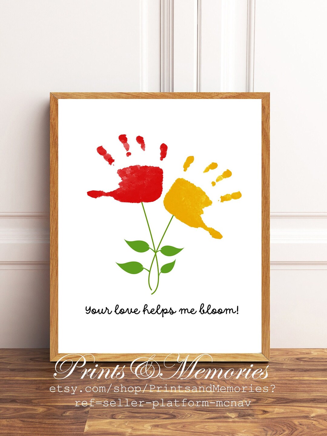 Your Love Helps Me/us Bloom 2 Stems Flower Handprint - Etsy
