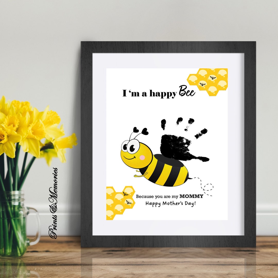 Mother's Day Handprint Craft, Bee Art, Baby Toddler Kid Craft, Cute ...