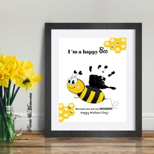 Mother's Day Handprint Craft, Bee Art, Baby Toddler Kid Craft, Cute ...