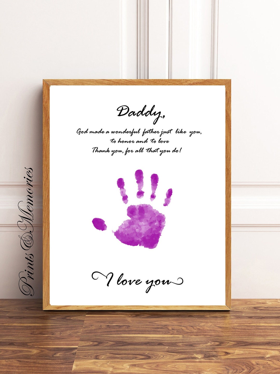Dad Gift, Father's Day/birthday Craft for Kids, Handprint Art Poem ...