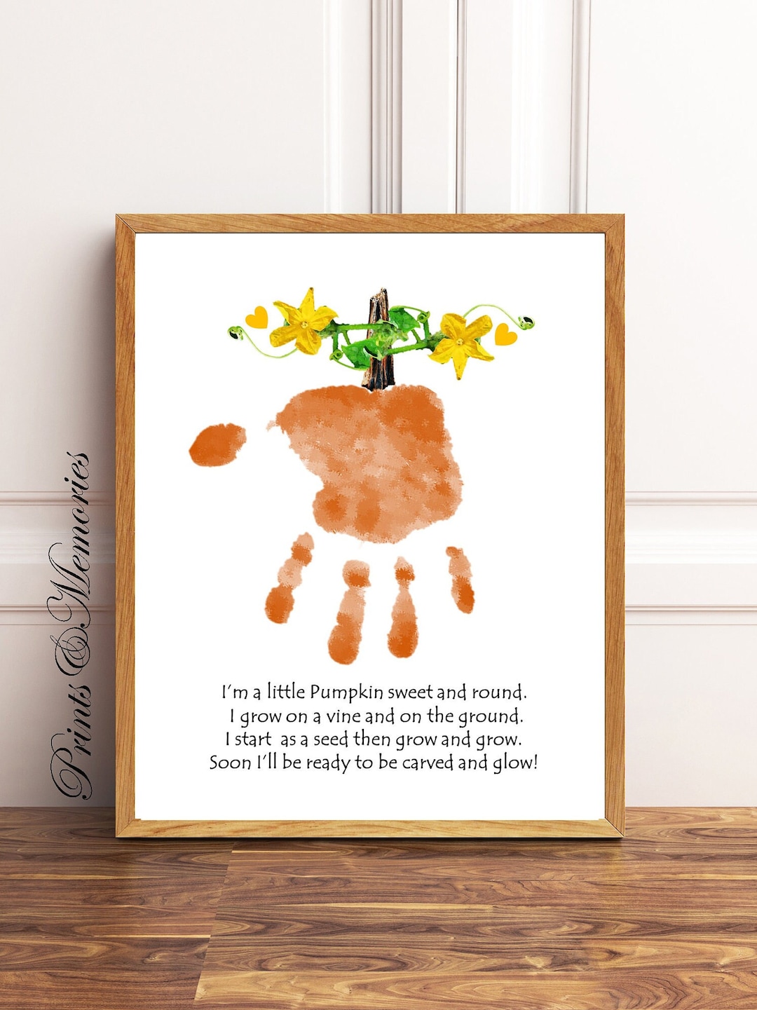 Little Pumpkin Handprint Art Poem, Fall, Halloween, Thanksgiving Craft ...