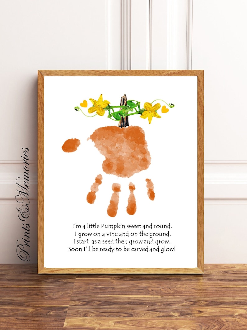 Little Pumpkin Handprint Art Poem, Fall, Halloween, Thanksgiving Craft ...