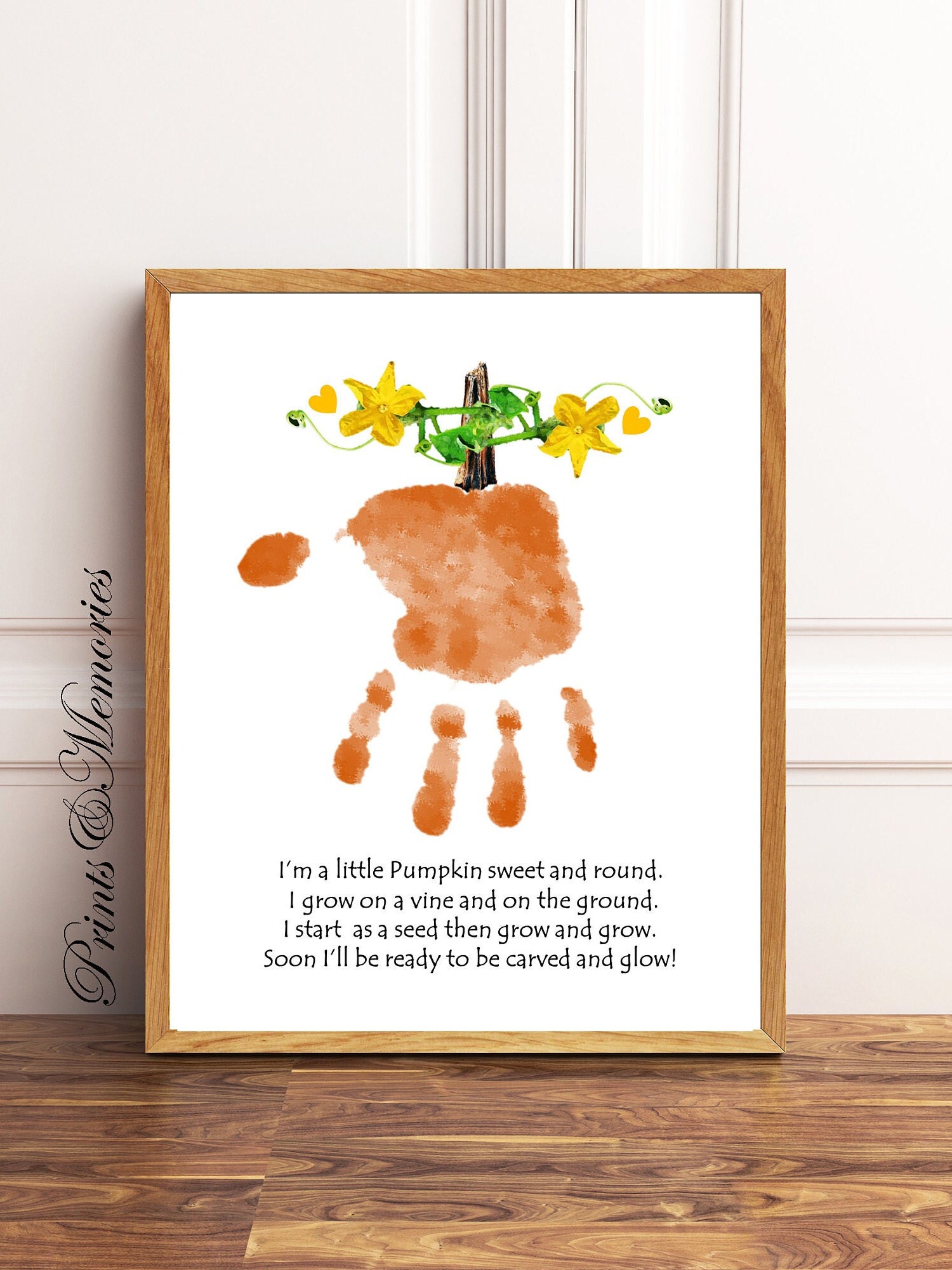 Little Pumpkin Handprint Art Poem, Fall, Halloween, Thanksgiving Craft ...