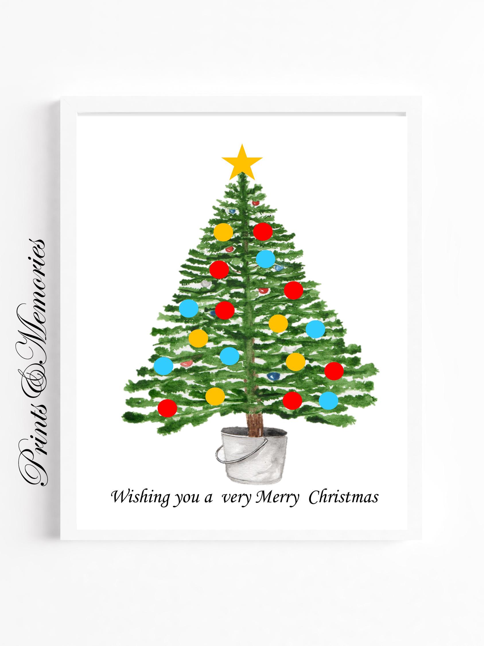 Christmas Tree Fingerprint Thumbprint Art, Baby Toddler Kid Craft ...