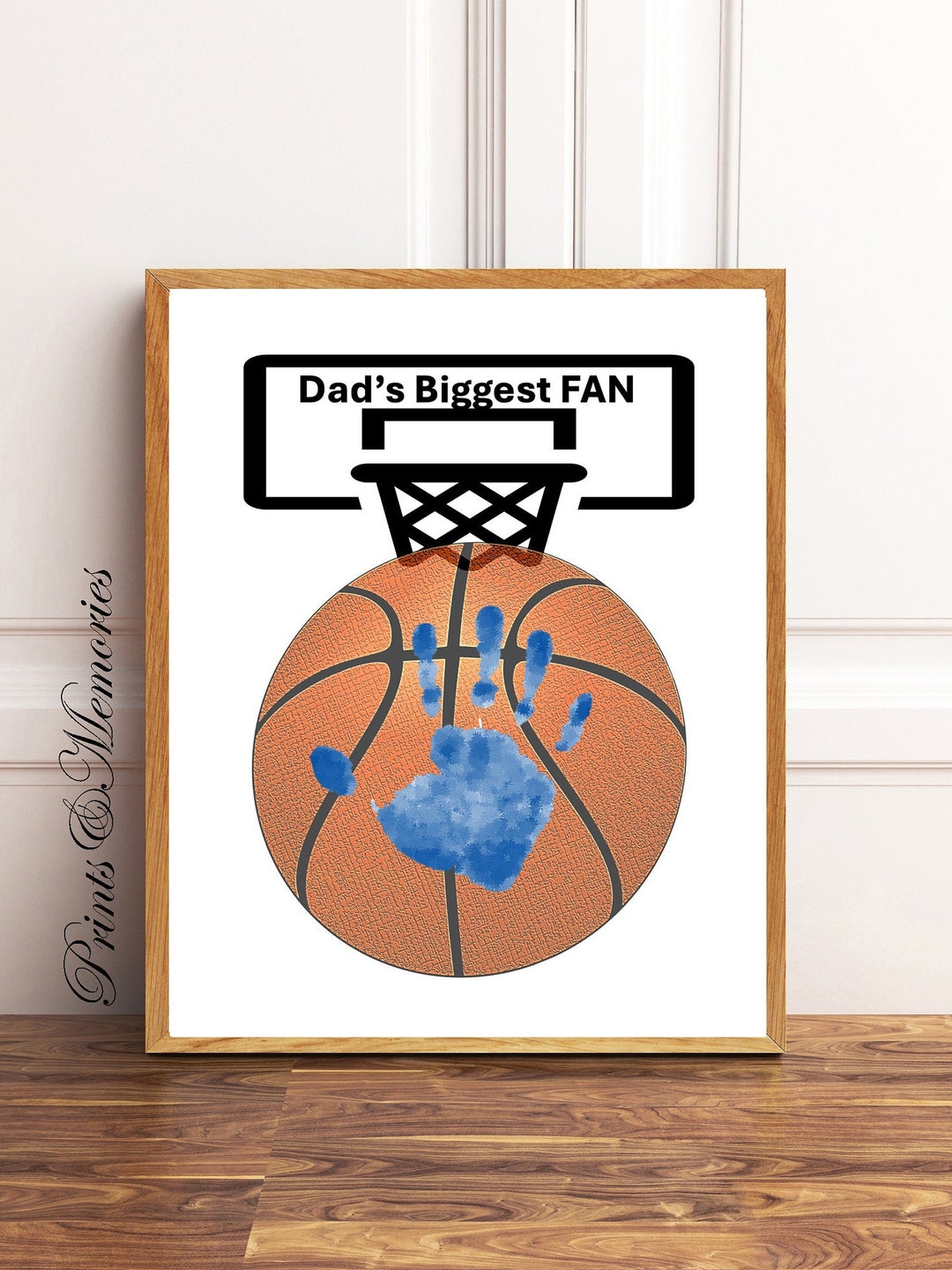 Basketball Dad Gift Handprint Art, Father's Day Craft for Kids, DIY ...