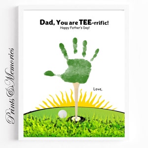 Golf Handprint Art, Dad, You Are Tee-rrific Handprint Craft, Father's ...