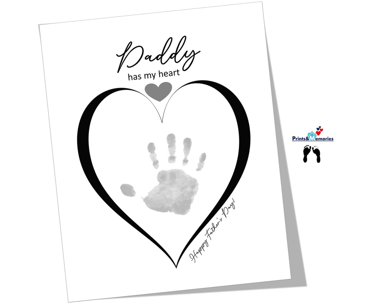 Daddy Has My Heart Handprint Keepsake Father's Day Gift - Etsy