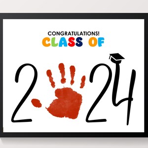 Class of 2024, Graduation Handprint Art Keepsake, End of School Kids ...