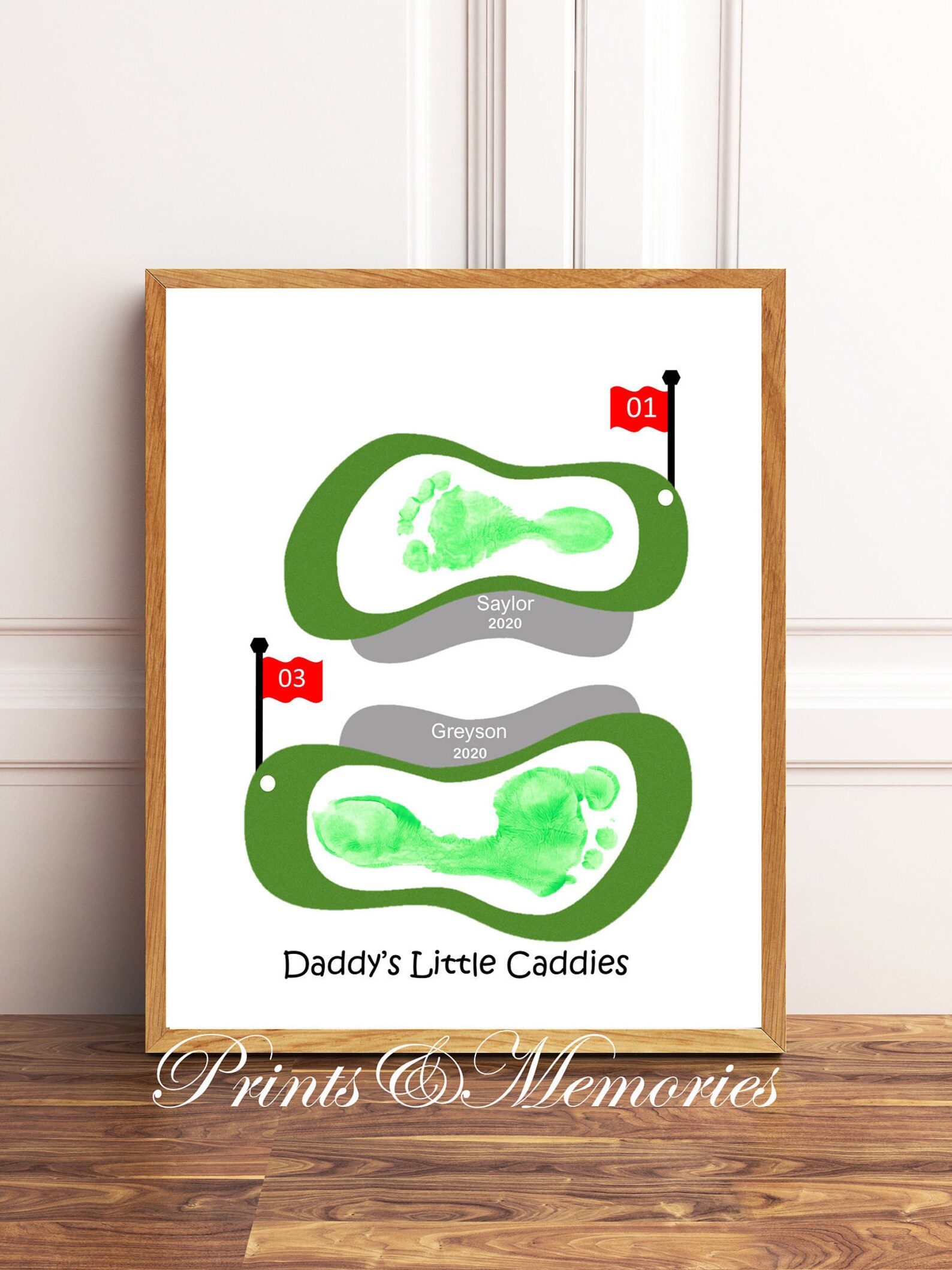 Golf Footprints Template Daddy's Little Caddies | Etsy