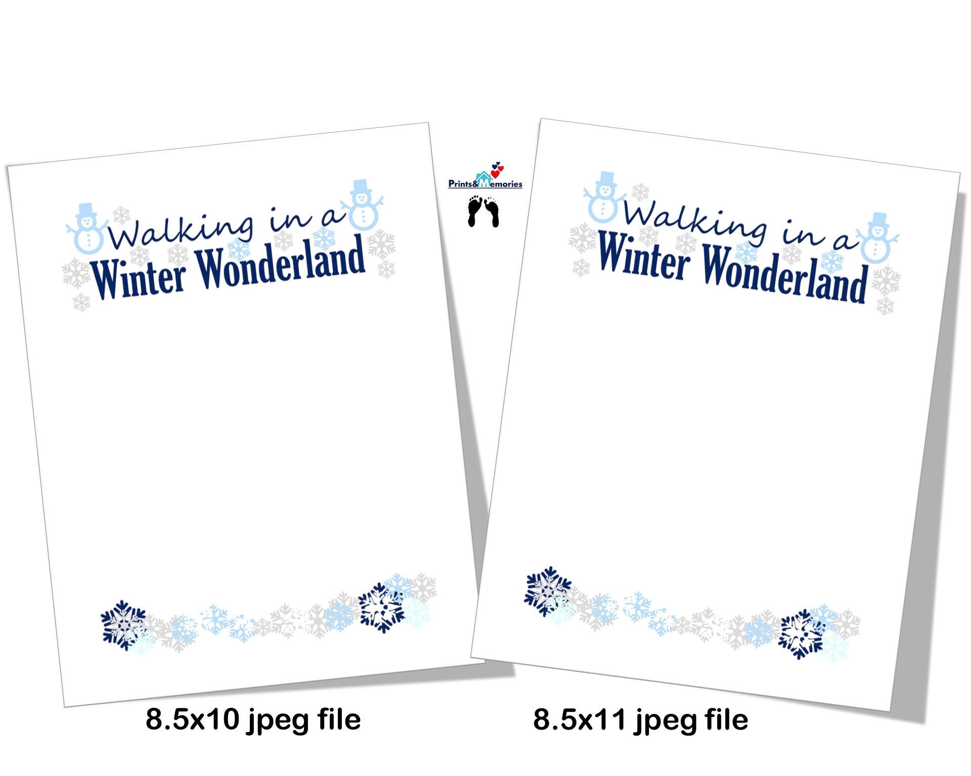 Christmas Winter Wonderland Footprint Art Printable, Snow Day Craft for ...